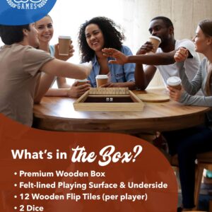 Deluxe Wood 12 Numbers Shut The Box Game