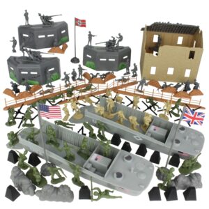 bmc ww2 d-day plastic army men - invasion of normandy 114pc boxed playset