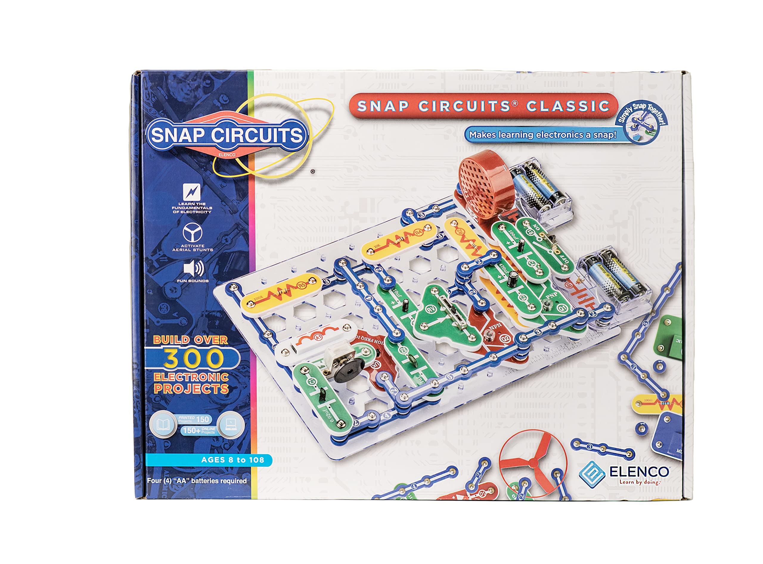 Snap Circuits Classic SC-300 Electronics Exploration Kit | Over 300 Projects | Full Color Manual Parts | STEM Educational Toy for Kids 8+ 2.3 x 13.6 x 19.3 inches