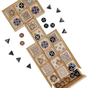 WE Games Royal Game of UR, Ancient Strategy Board Games for Adults, Solid Wood and Beautifully Designed Board with Storage Drawers, Travel Games for Adults, Table Games for 2