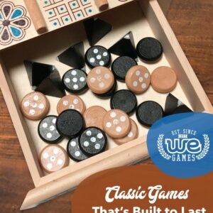 WE Games Royal Game of UR, Ancient Strategy Board Games for Adults, Solid Wood and Beautifully Designed Board with Storage Drawers, Travel Games for Adults, Table Games for 2