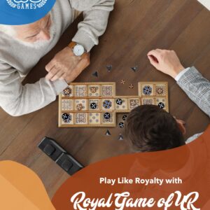 WE Games Royal Game of UR, Ancient Strategy Board Games for Adults, Solid Wood and Beautifully Designed Board with Storage Drawers, Travel Games for Adults, Table Games for 2