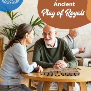 WE Games Royal Game of UR, Ancient Strategy Board Games for Adults, Solid Wood and Beautifully Designed Board with Storage Drawers, Travel Games for Adults, Table Games for 2