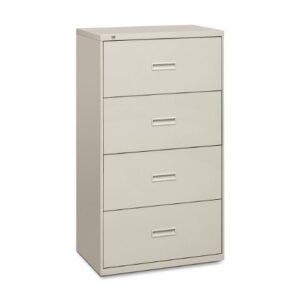 hon(r) 400, 30in. wide lateral file, 4 drawers, 53 1/4in.h x 30in.w x 19 1/4in.d, light gray