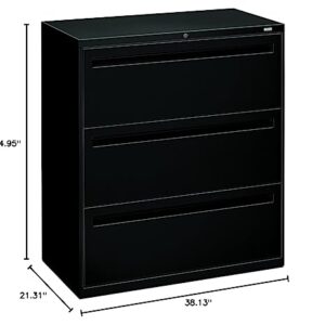 HON 783LP 700 Series 36 by 19-1/4-Inch 3-Drawer Lateral File, Black