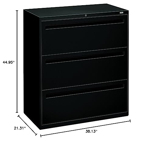 HON 783LP 700 Series 36 by 19-1/4-Inch 3-Drawer Lateral File, Black