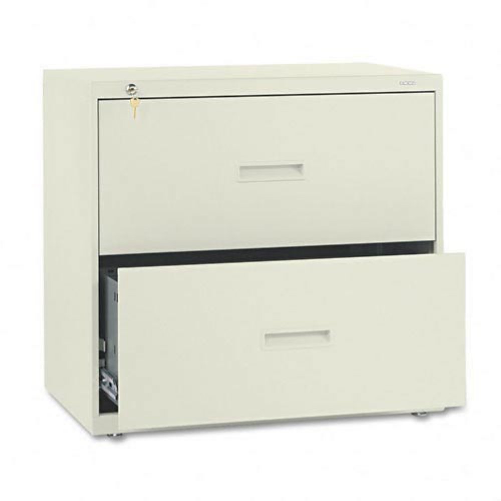 HON Filing Cabinet - 400 Series Two-Drawer Lateral File Cabinet, 30w x 19-1/4d x 28-3/8h, Putty (434LL)