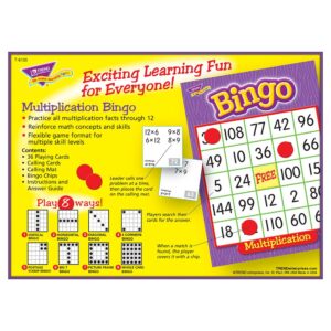 Trend Enterprises: Multiplication Bingo Game, Exciting Way for Everyone to Learn, Play 8 Different Ways, Great for Classrooms and Home, 2 to 36 Players, for Ages 8 and Up