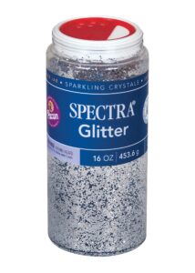 spectra arts & crafts glitter, silver, 16 oz., 1 jar