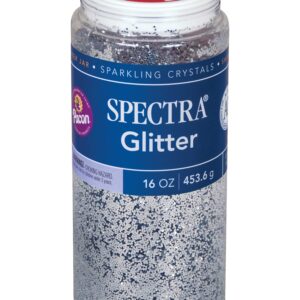 Spectra Arts & Crafts Glitter, Silver, 16 oz., 1 Jar