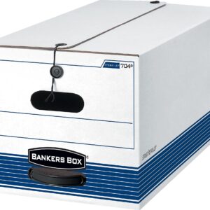 Bankers Box STOR/FILE Medium-Duty Storage Boxes, FastFold, String and Button, Legal, Case of 12 (00705)