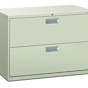 HON Brigade 600 Series Lateral File, 2 Legal/Letter-Size File Drawers, Light Gray, 42" X 18" X 28"