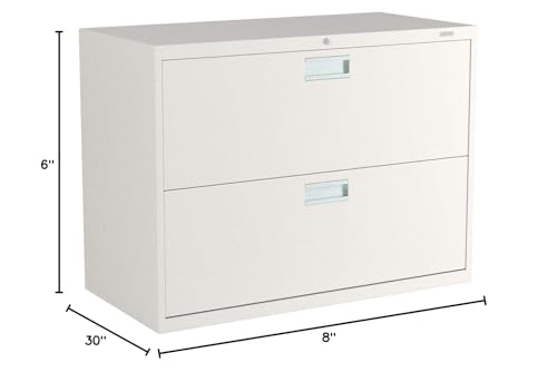 HON Brigade 600 Series Lateral File, 2 Legal/Letter-Size File Drawers, Light Gray, 42" X 18" X 28"