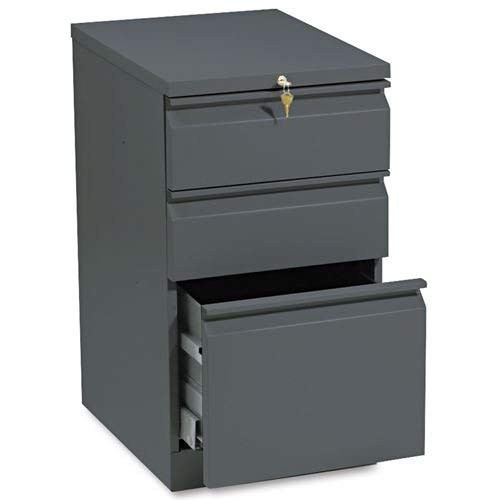 HON 33720RS 19-7/8-Inch Efficiencies Mobile Pedestal File with 1 File and 2 Box Drawers, Charcoal