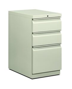 hon 33723rq efficiencies mobile pedestal file - storage pedestal with 1 file and 2 box drawers 22-7/8-inch , light gray (h33723r)