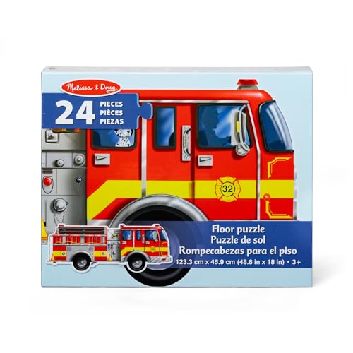 Melissa & Doug Fire Truck Jumbo Jigsaw Floor Puzzle (24 pcs, 4 feet long) - FSC Certified