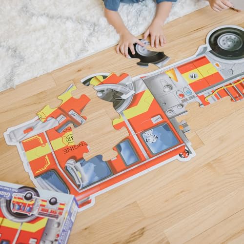 Melissa & Doug Fire Truck Jumbo Jigsaw Floor Puzzle (24 pcs, 4 feet long) - FSC Certified