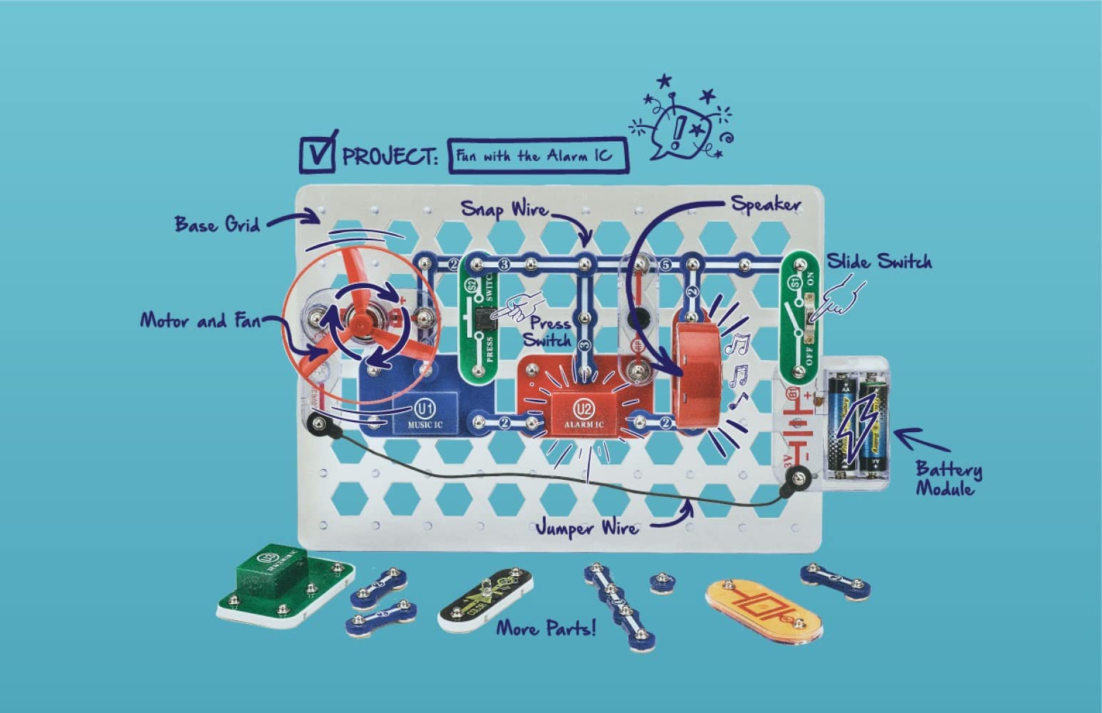 Snap Circuits Pro SC-500 Electronics Exploration Kit | Over 500 Projects Full Color Project Manual 73 + Parts STEM Educational Toy for Kids 8