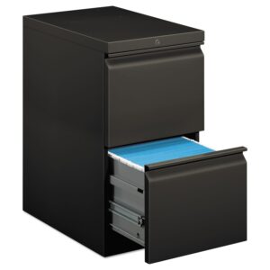 hon 33823rs 22-7/8-inch efficiencies mobile pedestal file with 2 file drawers, charcoal