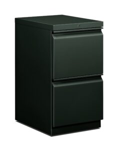 hon 19-7/8-inch efficiencies mobile pedestal file with 2 file drawers, charcoal