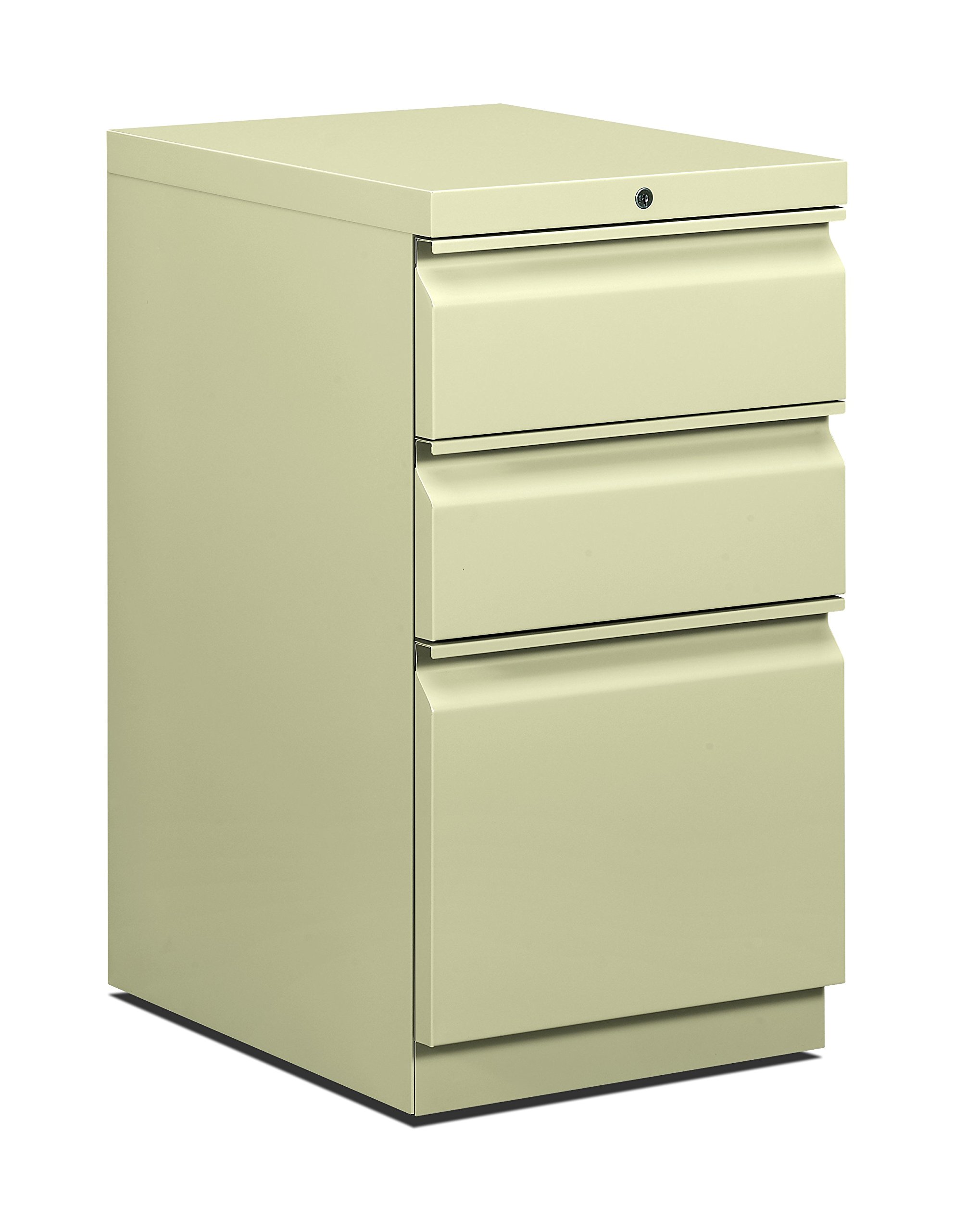 HON Brigade Mobile Pedestal | 2 Box / 1 File Drawer | Radius Pull | 15" W | Putty Finish