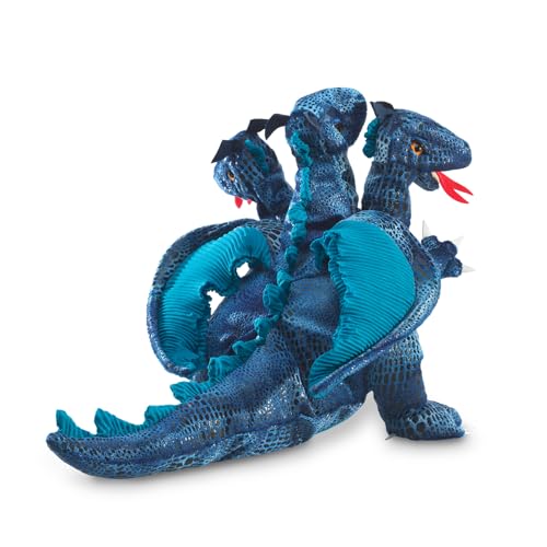 Folkmanis Three-Headed Blue Dragon Hand Puppet