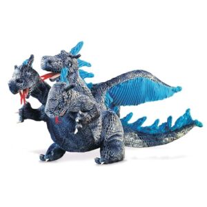 folkmanis three-headed blue dragon hand puppet