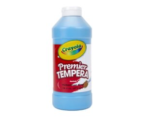 crayola premier tempera paint for kids - turquoise (16oz), kids classroom supplies, great for arts & crafts, non toxic, easy squeeze bottle