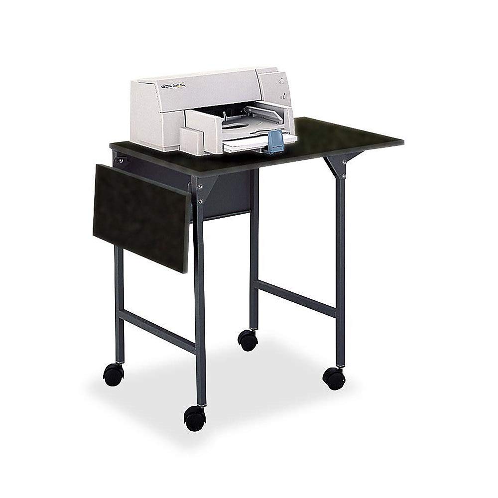 Safco Products 1876BL Machine Stand Desk with Drop Leaves, Black