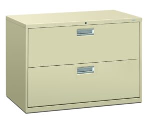 hon brigade 600 series lateral file, 2 legal/letter-size file drawers, putty, 42" x 18" x 28"