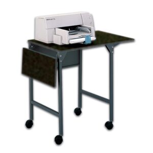 safco products 1876bl machine stand desk with drop leaves, black