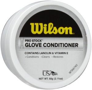 wilson pro stock baseball, softball glove conditioner white, one size