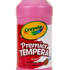 Crayola Premier Tempera Paint For Kids - Magenta (16oz), Kids Classroom Supplies, Great For Arts & Crafts, Non Toxic, Easy Squeeze Bottle