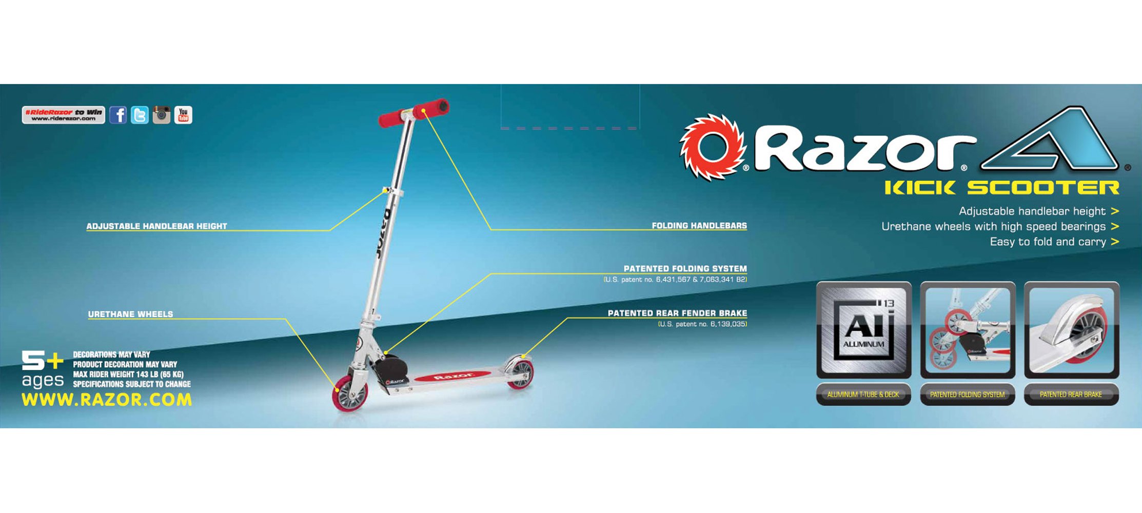 Razor A Kick Scooter - Red