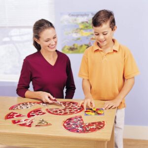 Learning Resources Pizza Fraction Fun Game, 13 Fraction Pizzas, 67 Piece Game, Ages 6+