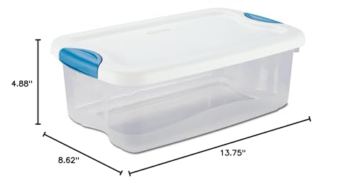 Sterilite Latch Storage Container, 6 qt Capacity, Clear