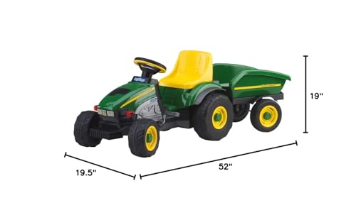 Peg Perego John Deere Farm Tractor and Trailer Pedal Tractor, Green