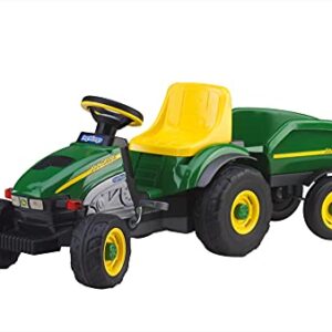 Peg Perego John Deere Farm Tractor and Trailer Pedal Tractor, Green