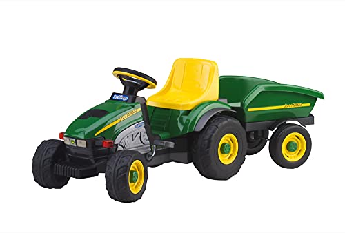 Peg Perego John Deere Farm Tractor and Trailer Pedal Tractor, Green