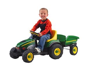 peg perego john deere farm tractor and trailer pedal tractor, green