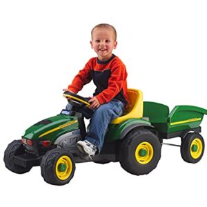 Peg Perego John Deere Farm Tractor and Trailer Pedal Tractor, Green