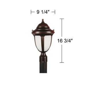 John Timberland Casa Sorrento Traditional Outdoor Post Light Fixture Bronze Aluminum 16 3/4" Marbleized Glass for Exterior House Porch Patio Outside Deck Yard Garden Driveway Home Lawn Walkway