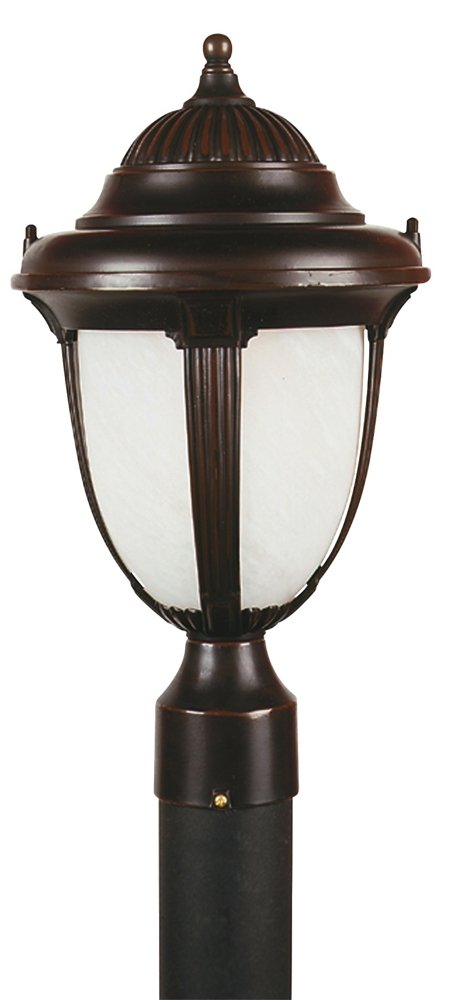 John Timberland Casa Sorrento Traditional Outdoor Post Light Fixture Bronze Aluminum 16 3/4" Marbleized Glass for Exterior House Porch Patio Outside Deck Yard Garden Driveway Home Lawn Walkway