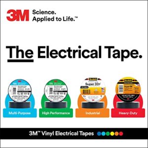 3M Scotch Super 33+ Electrical Tape - 3/4 in x 52 ft, Premium Grade All-Weather Vinyl, Resistant to Abrasion, Moisture, Corrosion, Alkalies - Black, 1 Roll