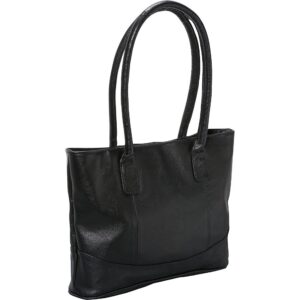 casual leather handbag - black (#1827-0)