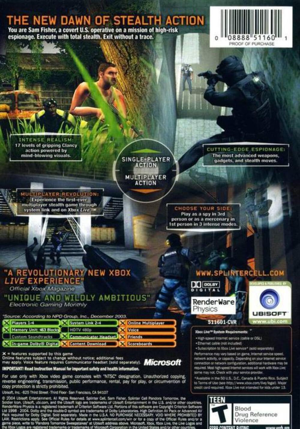 Tom Clancy's Splinter Cell Pandora Tomorrow - Xbox