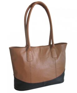 casual leather handbag (#1827-8) (brown/black)