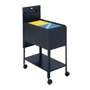 safco extra deep mobile tub file, rolling file cart, fits letter and legal-size hanging folders, includes a locking lid and 2 keys