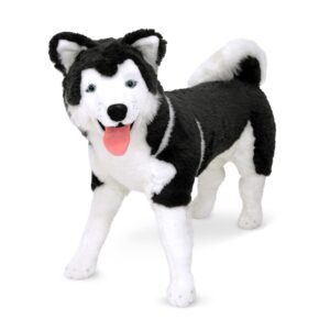 melissa & doug giant siberian husky - lifelike stuffed animal dog (over 2 feet tall)