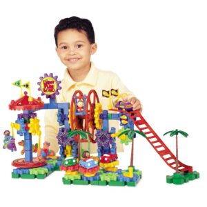 Learning Resources Gears! Gears! Gears! Dizzy Fun Land, Motorized Gears Toy Set, Gears for Kids, Engineering for Kids, Puzzle, 120 Pieces, Ages 5+